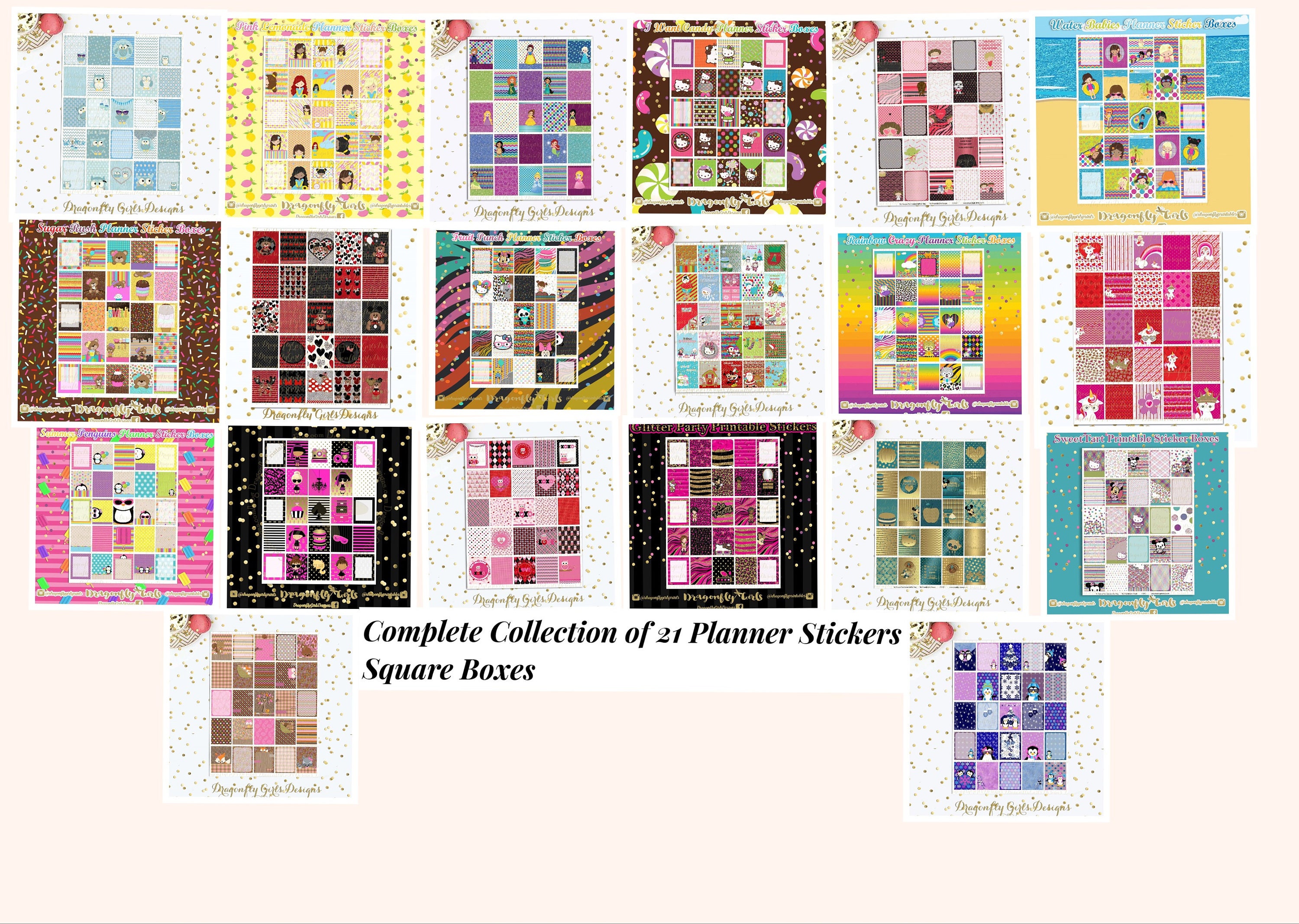 BUNDLE SALE All 20 Printable Planner Stickers Sheets 25 | Etsy