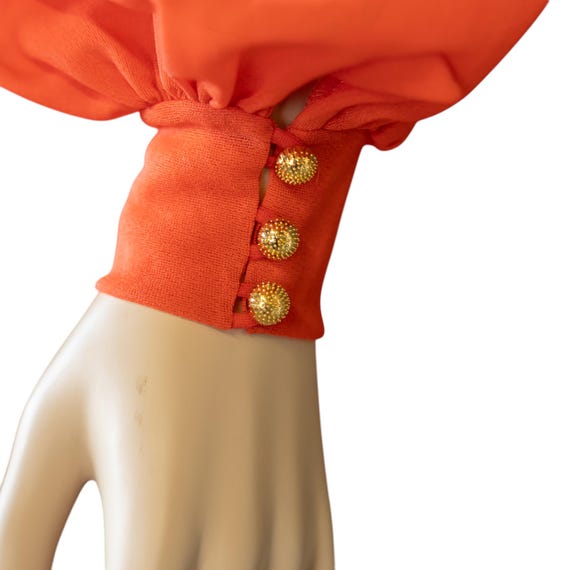 Vintage Divine 70s OSTI Nylon Crepe Balloon Sleeve Co… - Gem