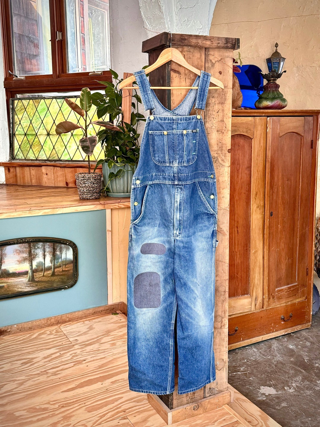 Men's Vintage Patched Distressed KEYS Overalls 34X29 1 - Etsy