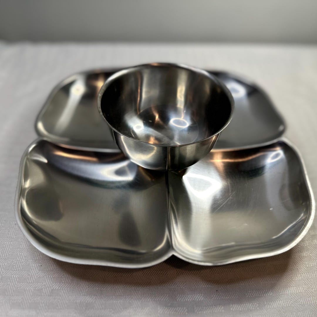 Vintage MCM Gense Stainless Steel Appetizer Serving Dish Sweden - Etsy