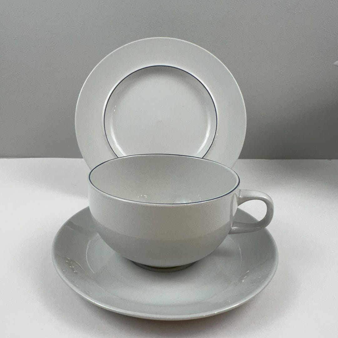Vintage Royal Copenhagen BLUE LINE/ BLÅKANT Tea Trio - Etsy