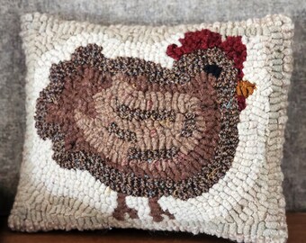 Hooked Chicken Rug - Etsy