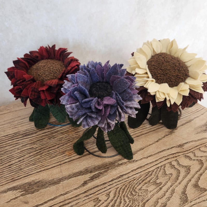 Wool Flowers - Etsy