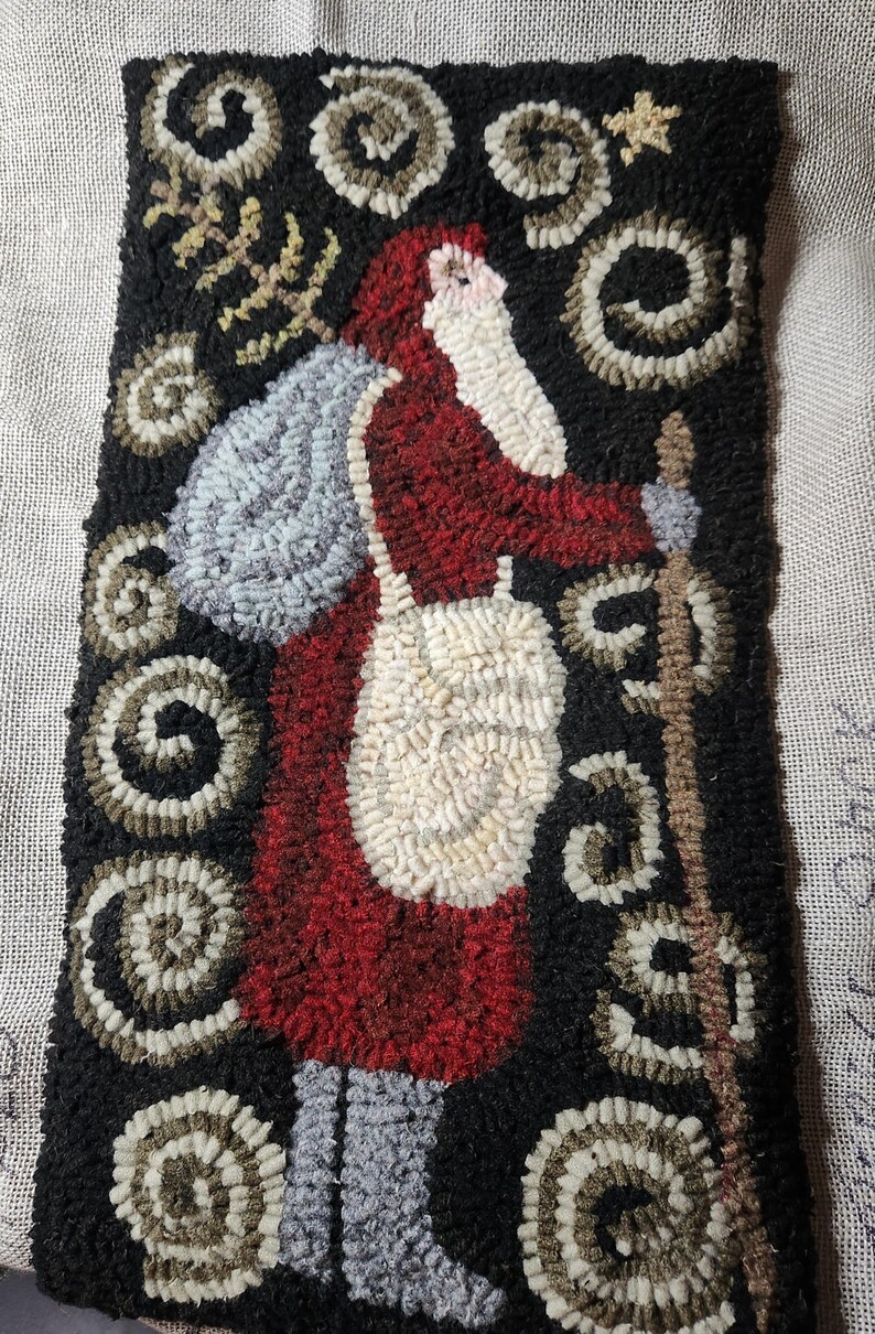 Magical Santa Handmade Rug Hooked Wool Pillow - Etsy