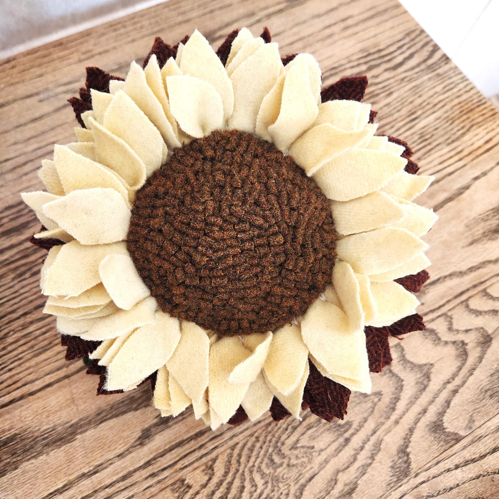 Proddy Flowers - Handmade Hooked Wool Flower on a Rustic Bedspring - Etsy