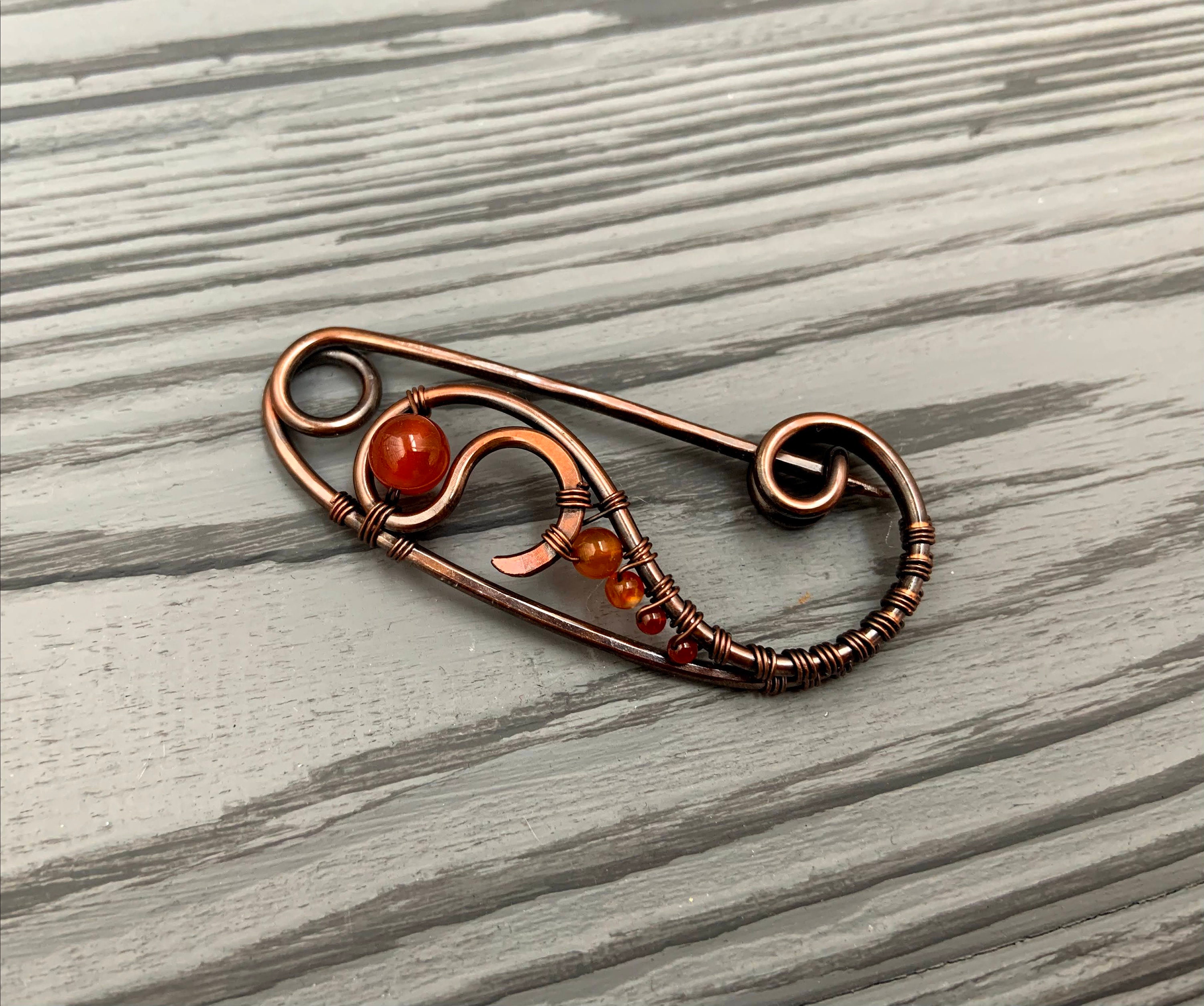 Shawl Pin, Scarf Pin, Sweater Brooch Shawl Pin Copper Wire Scarf or ...