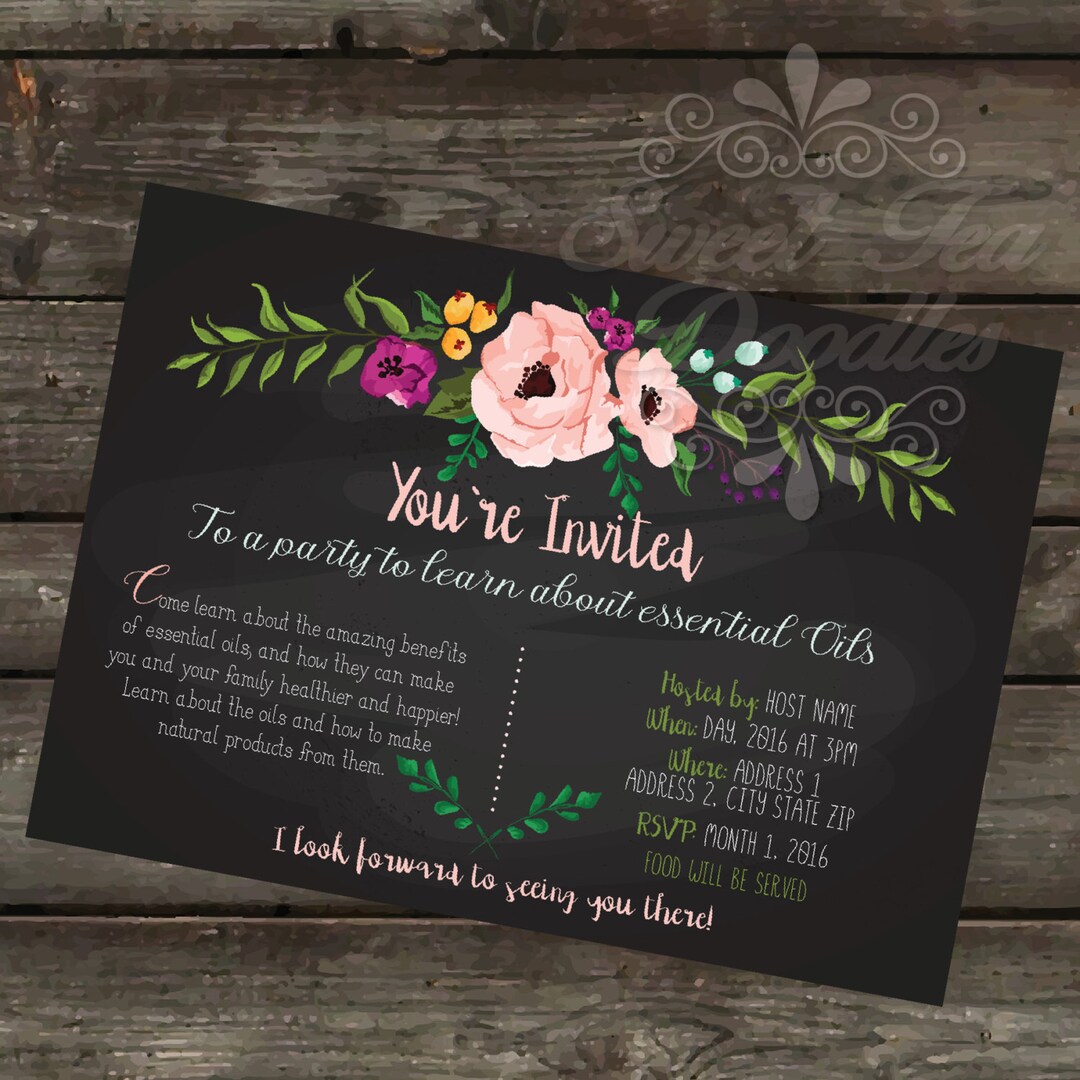 Essential Oils Party Invite - Etsy