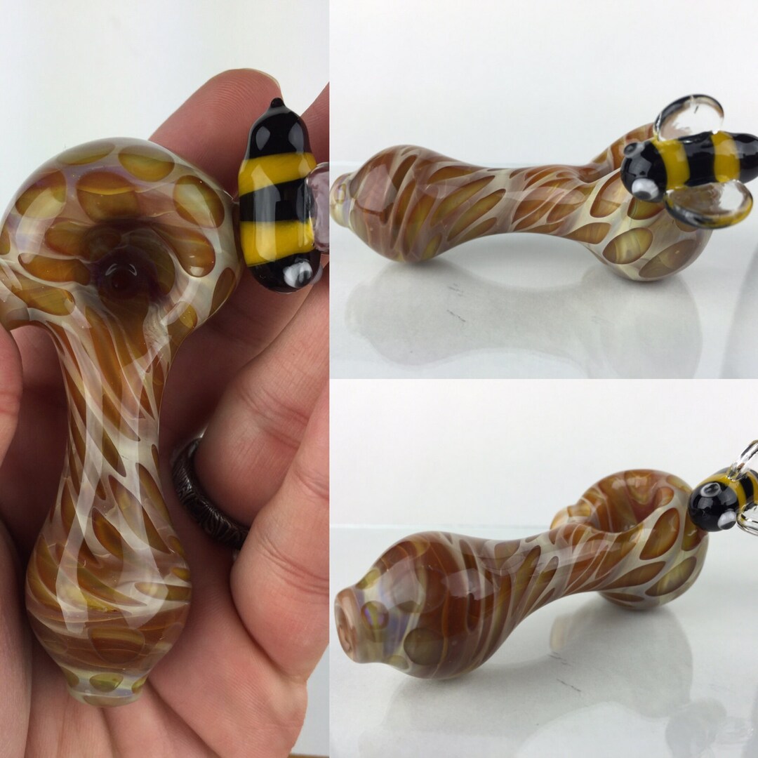 Glass Pipe- Full Honeycomb Bee Themed - Etsy