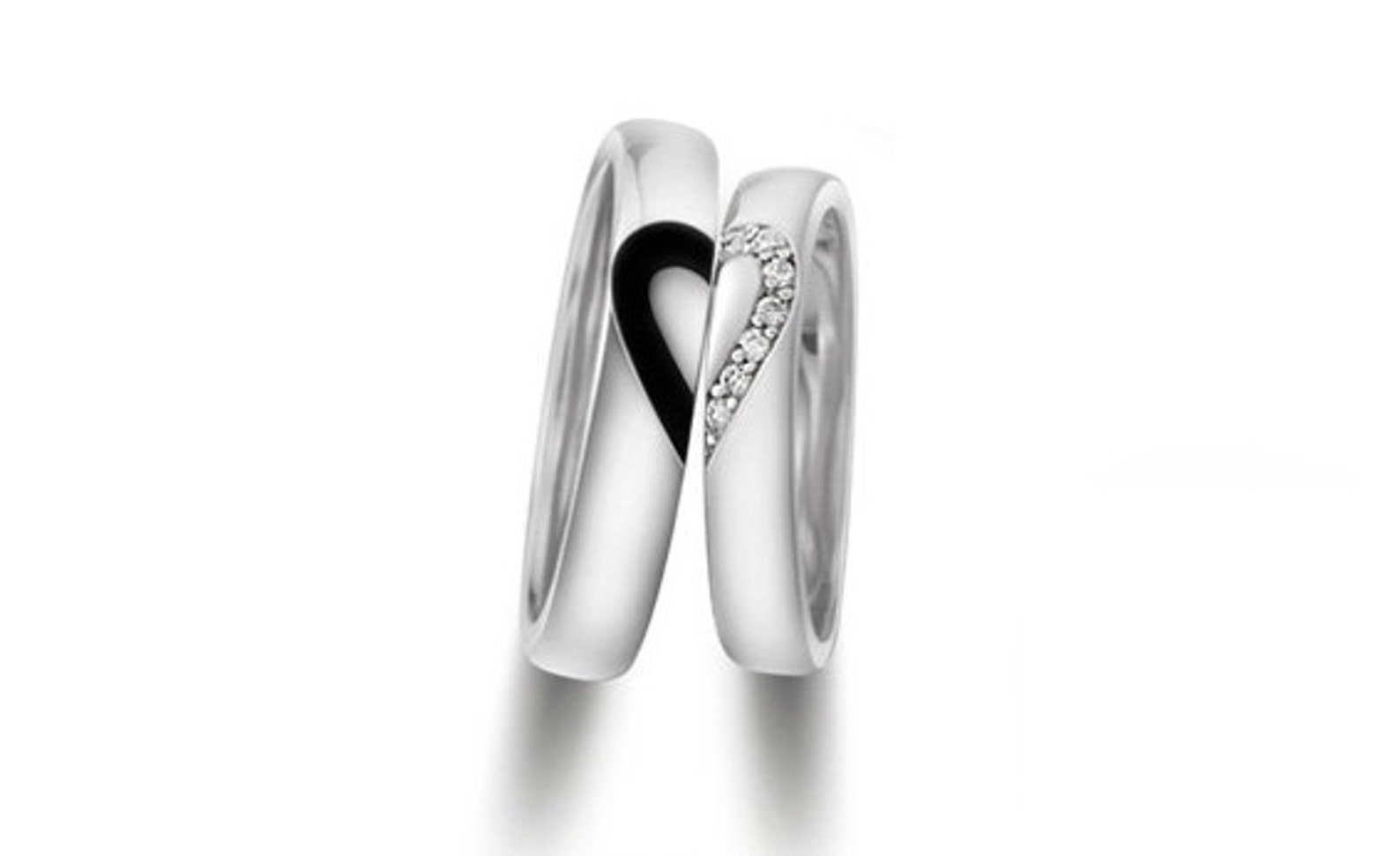 Heart to Heart Couple Rings - Etsy