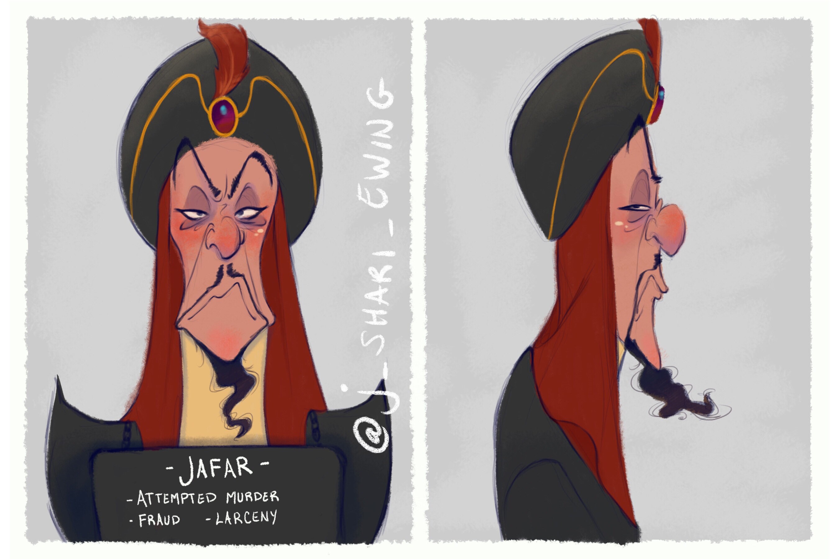 Villain Mugshots Jafar | Etsy