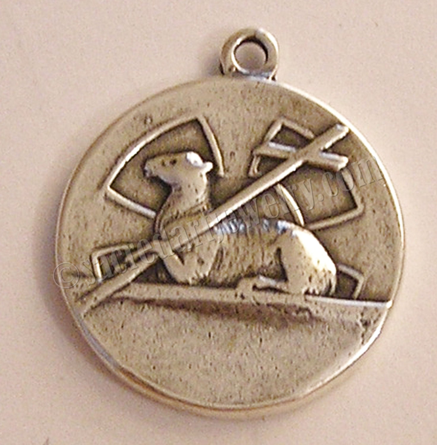 Agnus Dei Medal Lamb of God Antique Sterling Silver | Etsy