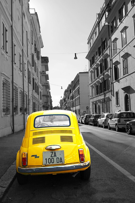 Rome Isolated Yellow Car Instant Download Landscape City | Etsy