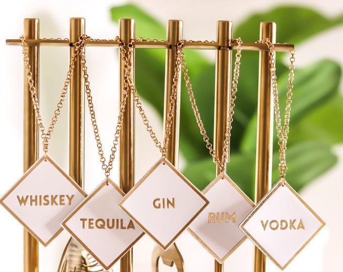 Mixology Diamond Decanter Bar Tags Set of 5 - Etsy