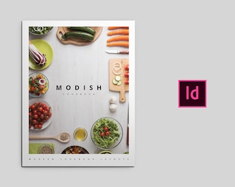 Modern Cookbook Indesign Template | Etsy