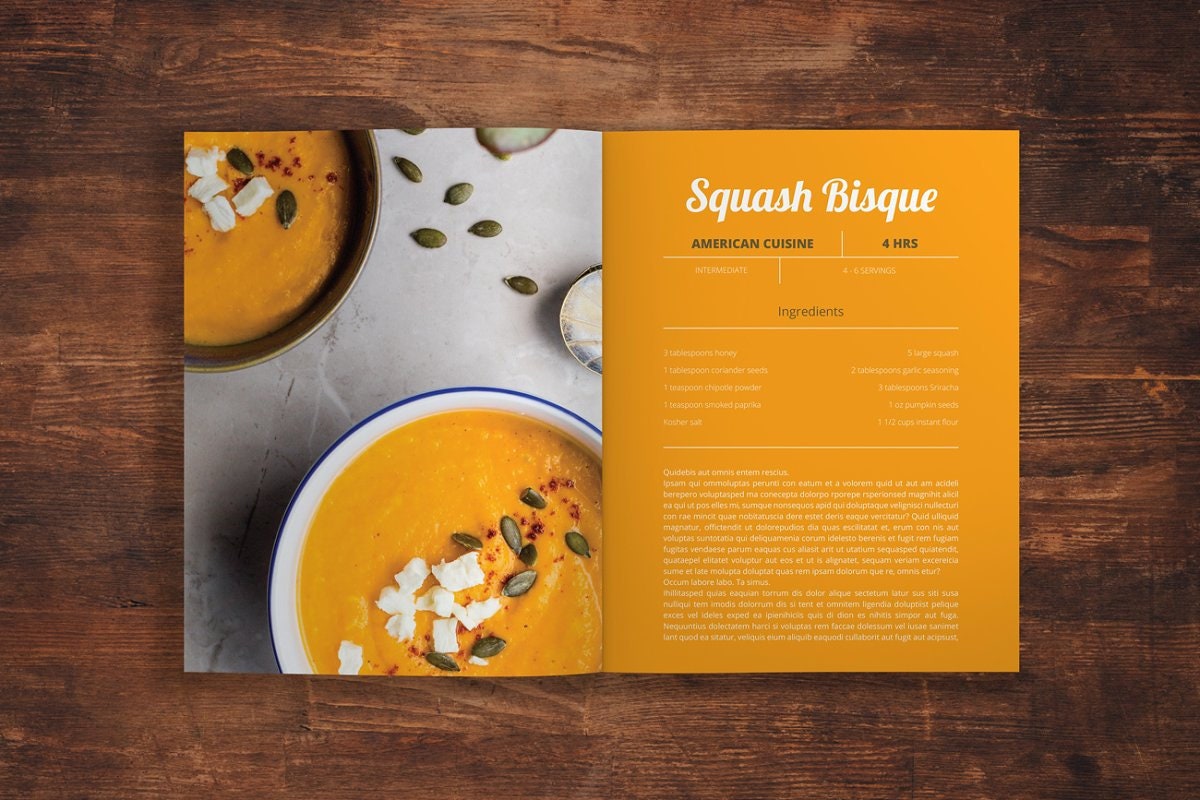 Modeno - A Modern Cookbook Template - Etsy