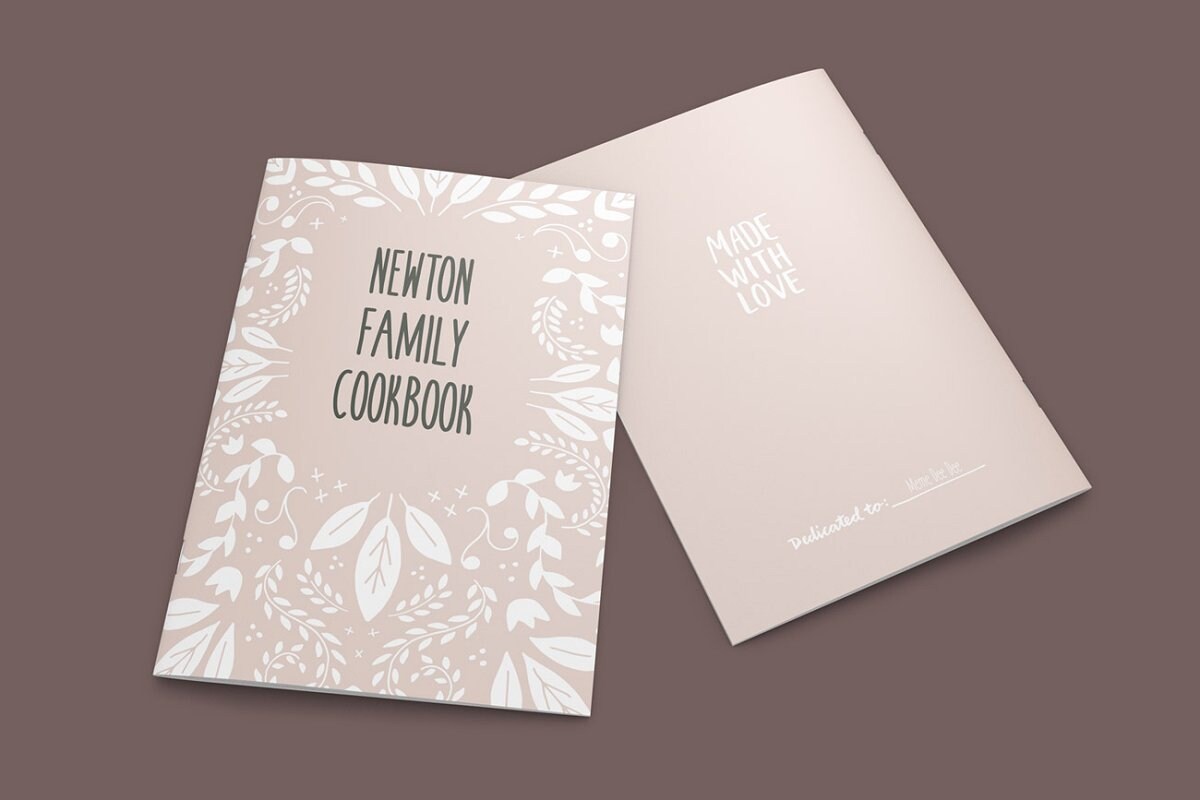 Vintage Cookbook Template - Etsy