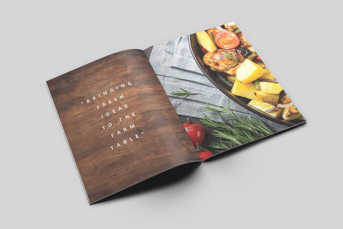 Modish Modern Cookbook Indesign Template - Etsy