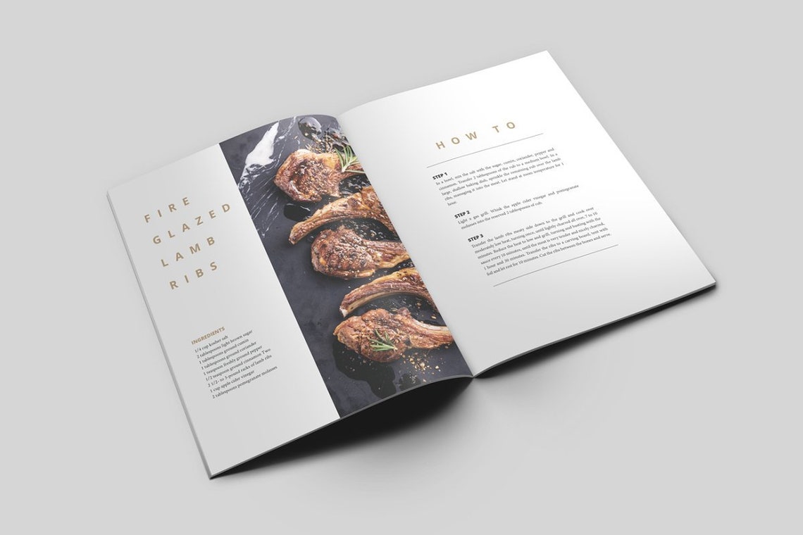 Modish Modern Cookbook Indesign Template - Etsy