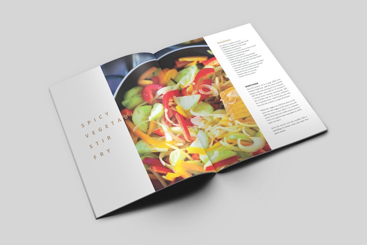 Modish Modern Cookbook Indesign Template - Etsy