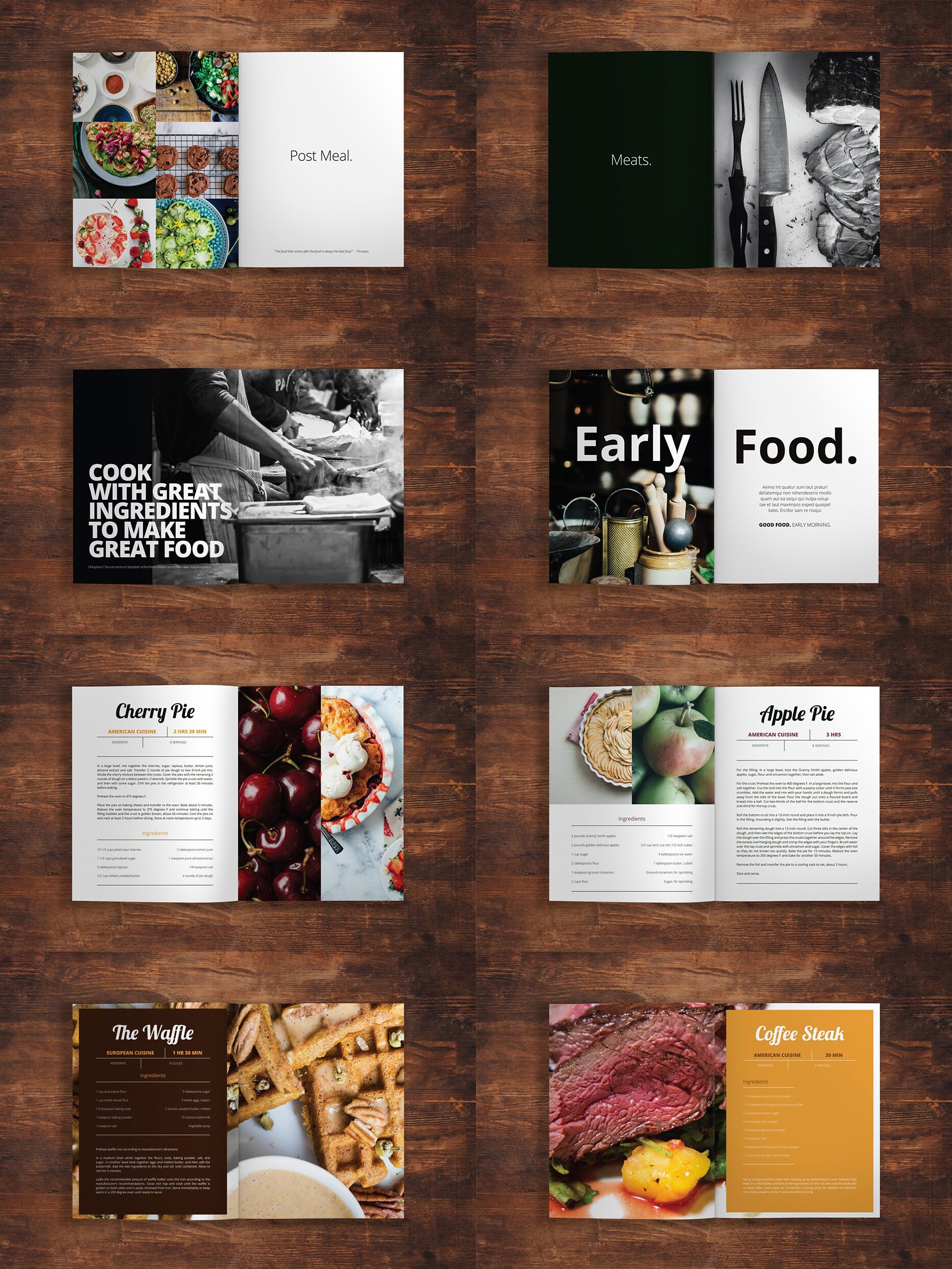 Modeno A Modern Cookbook Template | Etsy