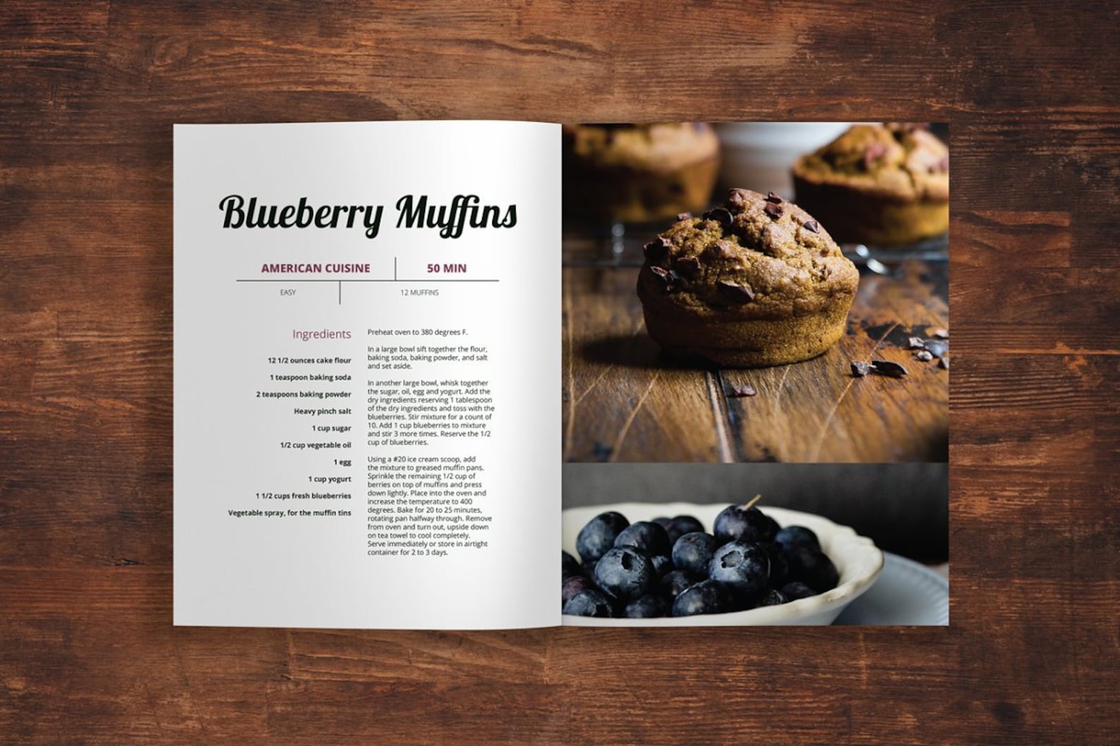 Modeno - A Modern Cookbook Template - Etsy