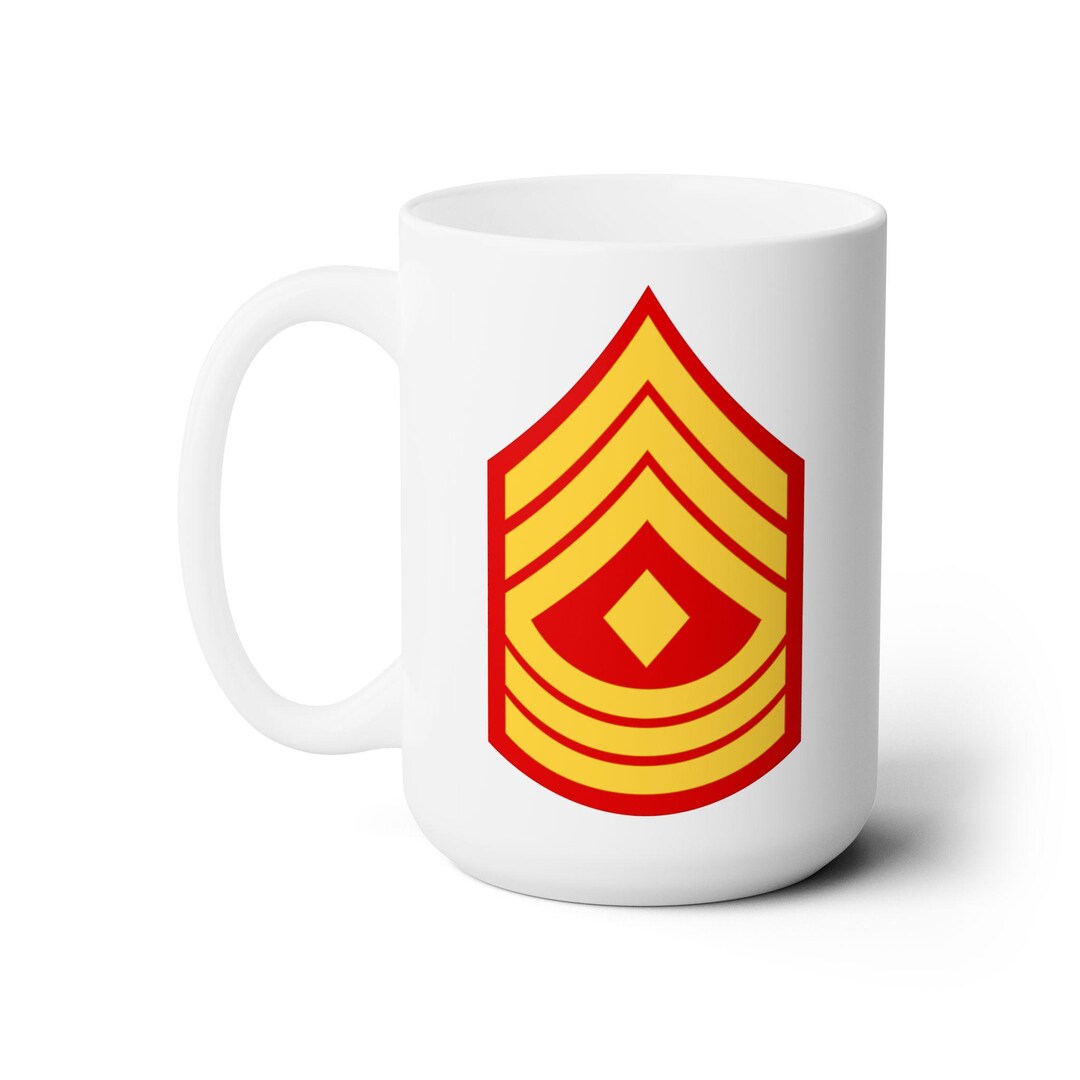 USMC First Sergeant E-8 Coffee Mug - White Ceramic 15oz by ...