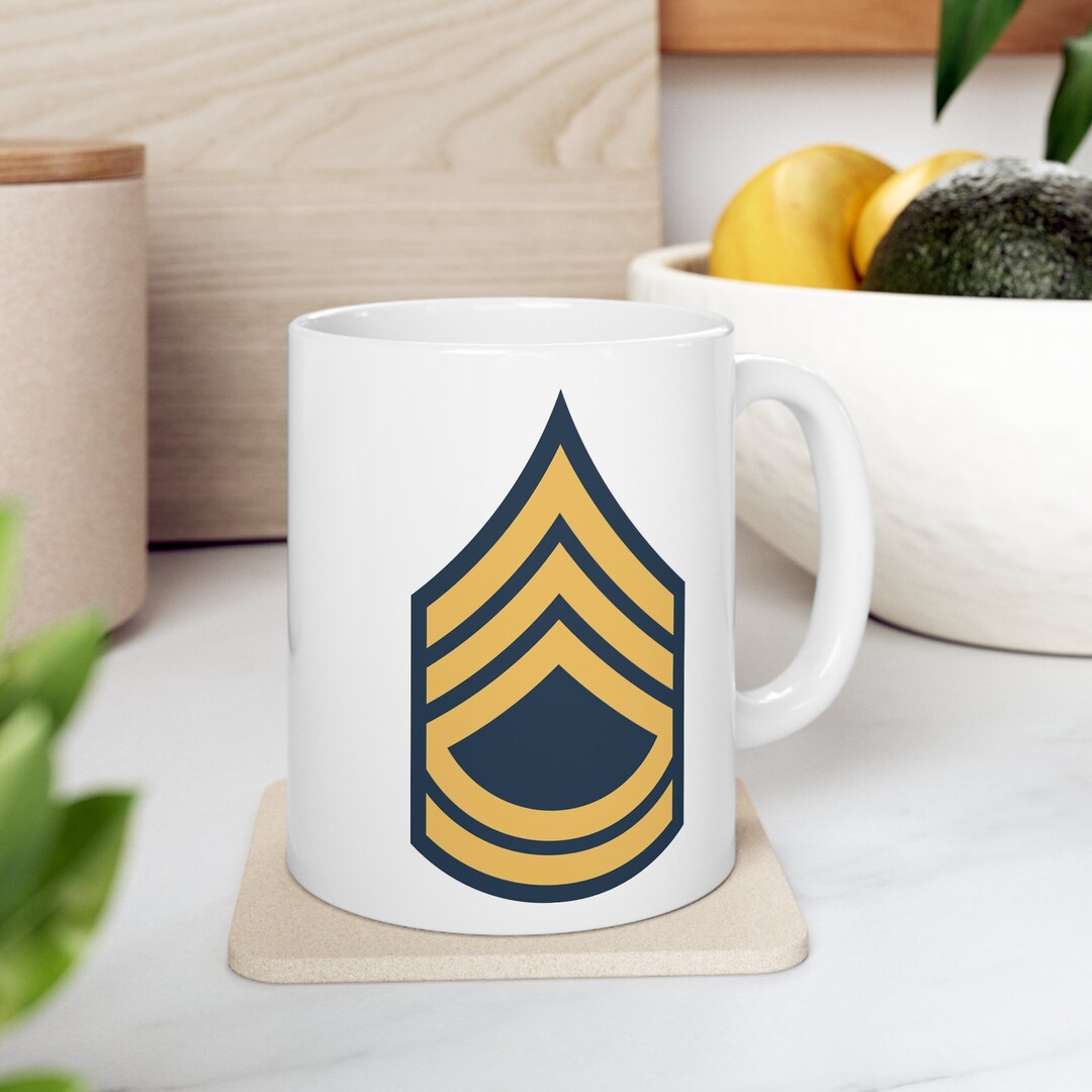 US Army Sergeant First Class E-7 Coffee Mug Double Sided Print White Ceramic Mug 11oz by ...