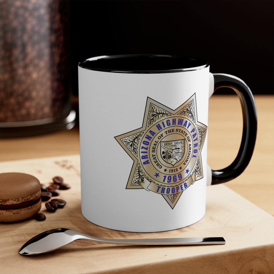 Arizona Highway Patrol Trooper Coffee Mug Doubled Sided White Ceramic