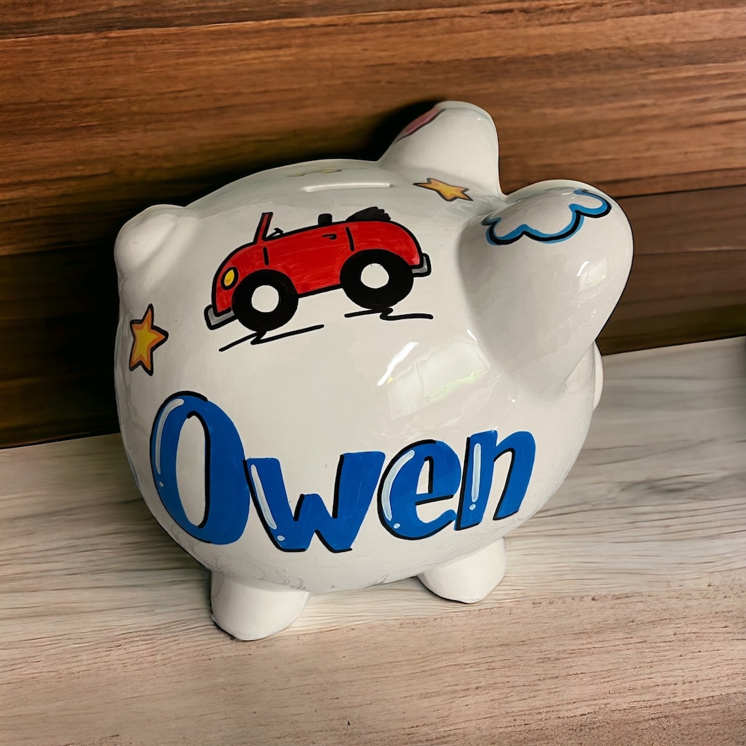 Large Piggy Bank- Cars and Trucks Design - Etsy