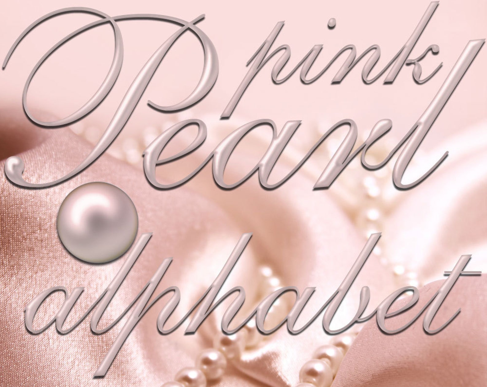 Digital Pink Pearl Alphabet for scrapbooking Mother's Day | Etsy