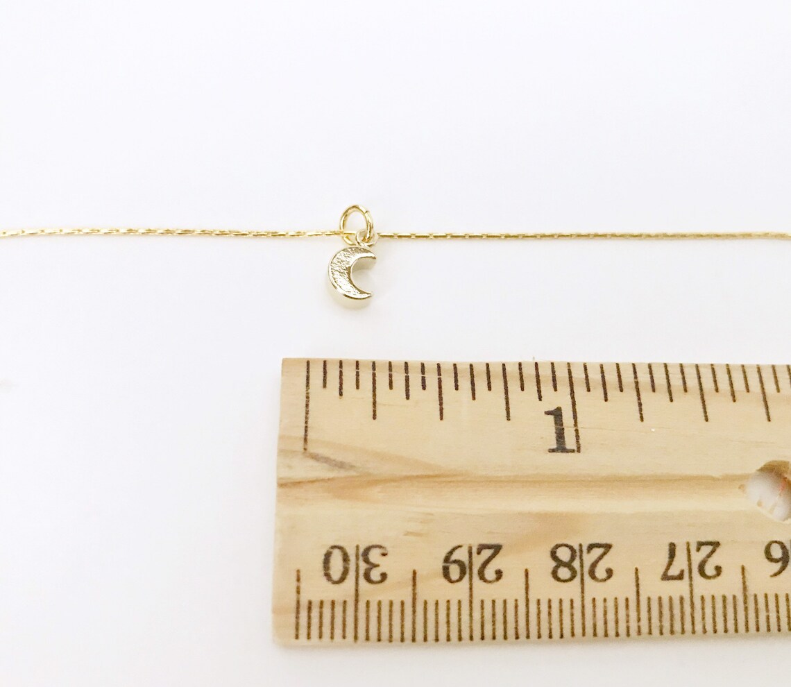 Tiny Gold Moon Necklace Moon Jewelry Dainty Necklace | Etsy