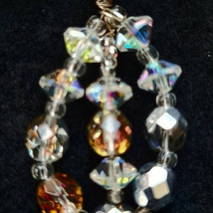 Unusual 'two' Sided Crystal With 1950's AB Saucer Crystal. Silver Clasp ...
