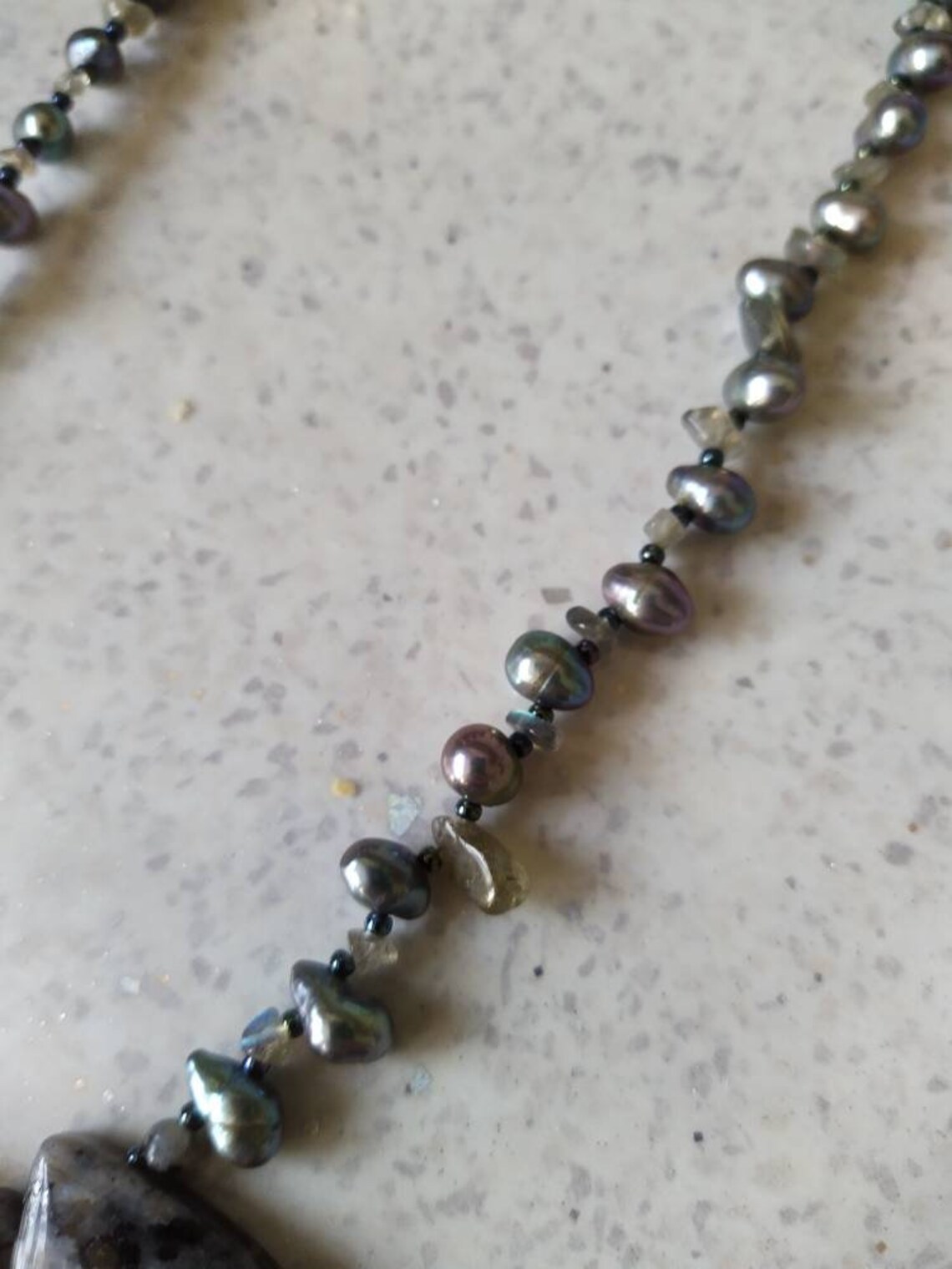 Semi Precious Labradorite and Freshwater Pearl Nuggets - Etsy