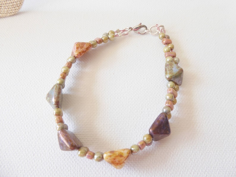 Czech Bead Bracelet Glass Bracelet Boho Bracelet Czech Etsy
