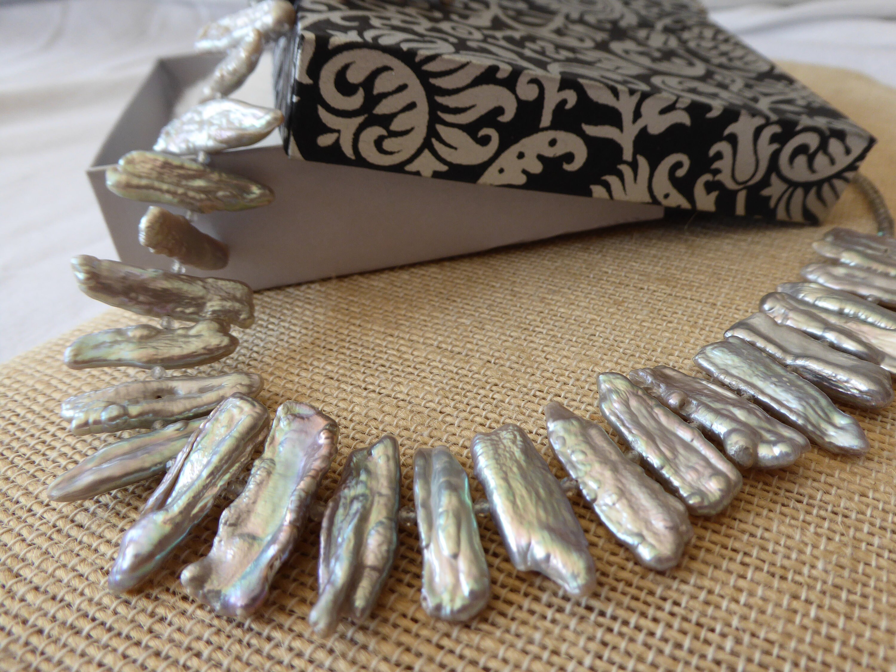 Biwa freshwater cultured pearl with semi precious micro | Etsy