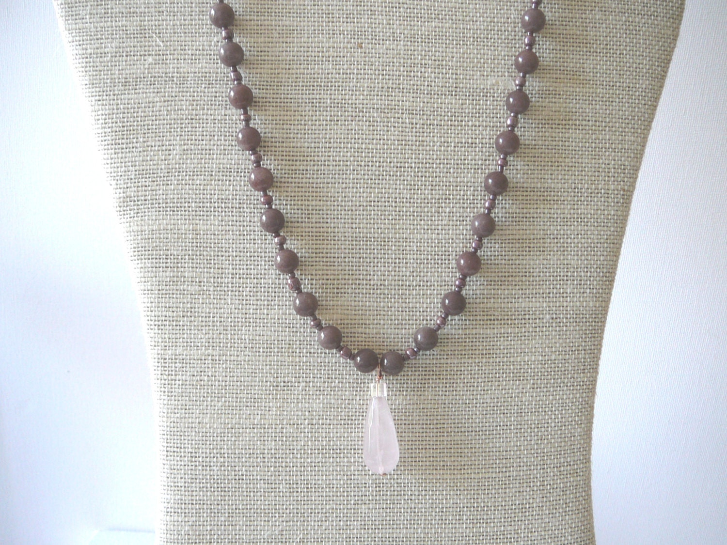 Semi Precious Stone Necklace, Artistic Necklaces With Stones, Brown ...