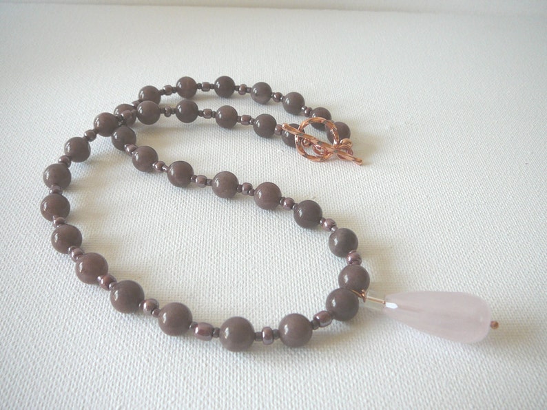 Semi Precious Stone Necklace, Artistic Necklaces With Stones, Brown ...