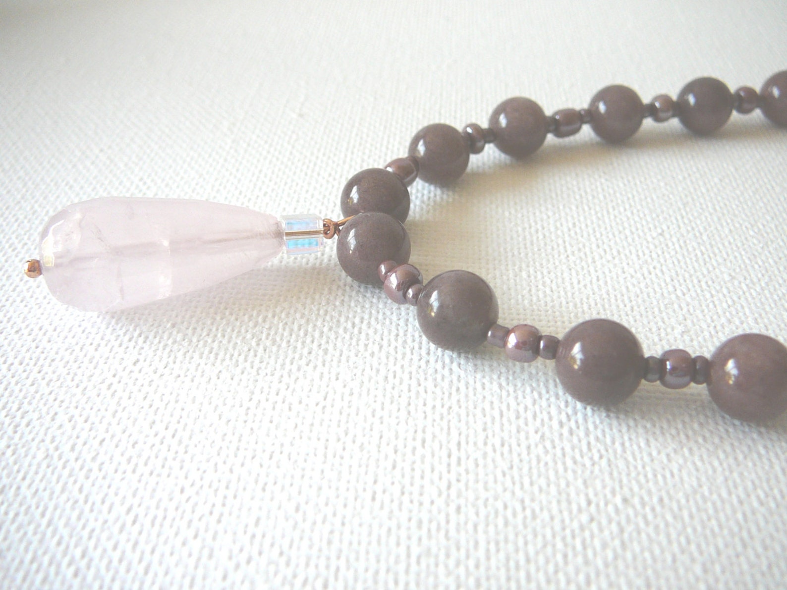 Semi Precious Stone Necklace, Artistic Necklaces With Stones, Brown ...