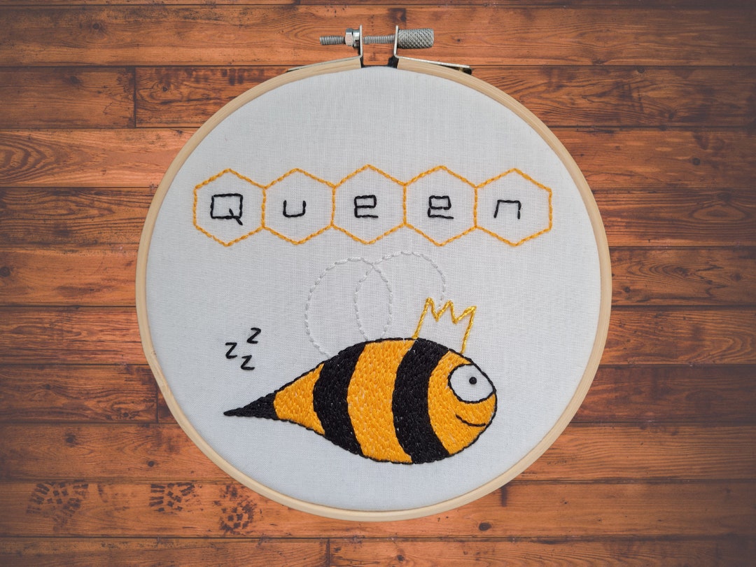 Pre Printed Embroidery Fabric Queen Bee - Etsy