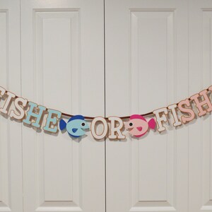 Fish HE or Fish SHE Gender Reveal Banner - Fishing Theme He or She ...