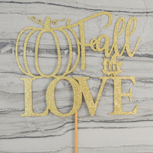 Fall in Love Topper Fall Wedding Cake Topper Autumn Cake - Etsy