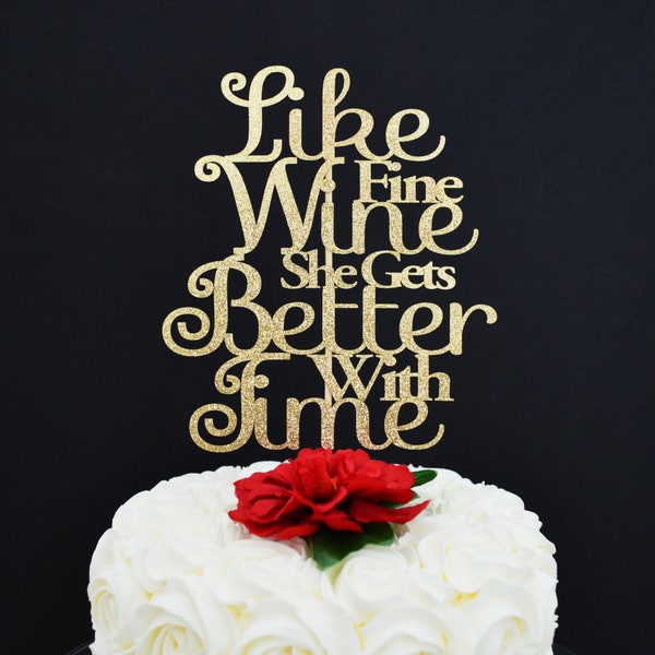 Wine Cake Topper Etsy