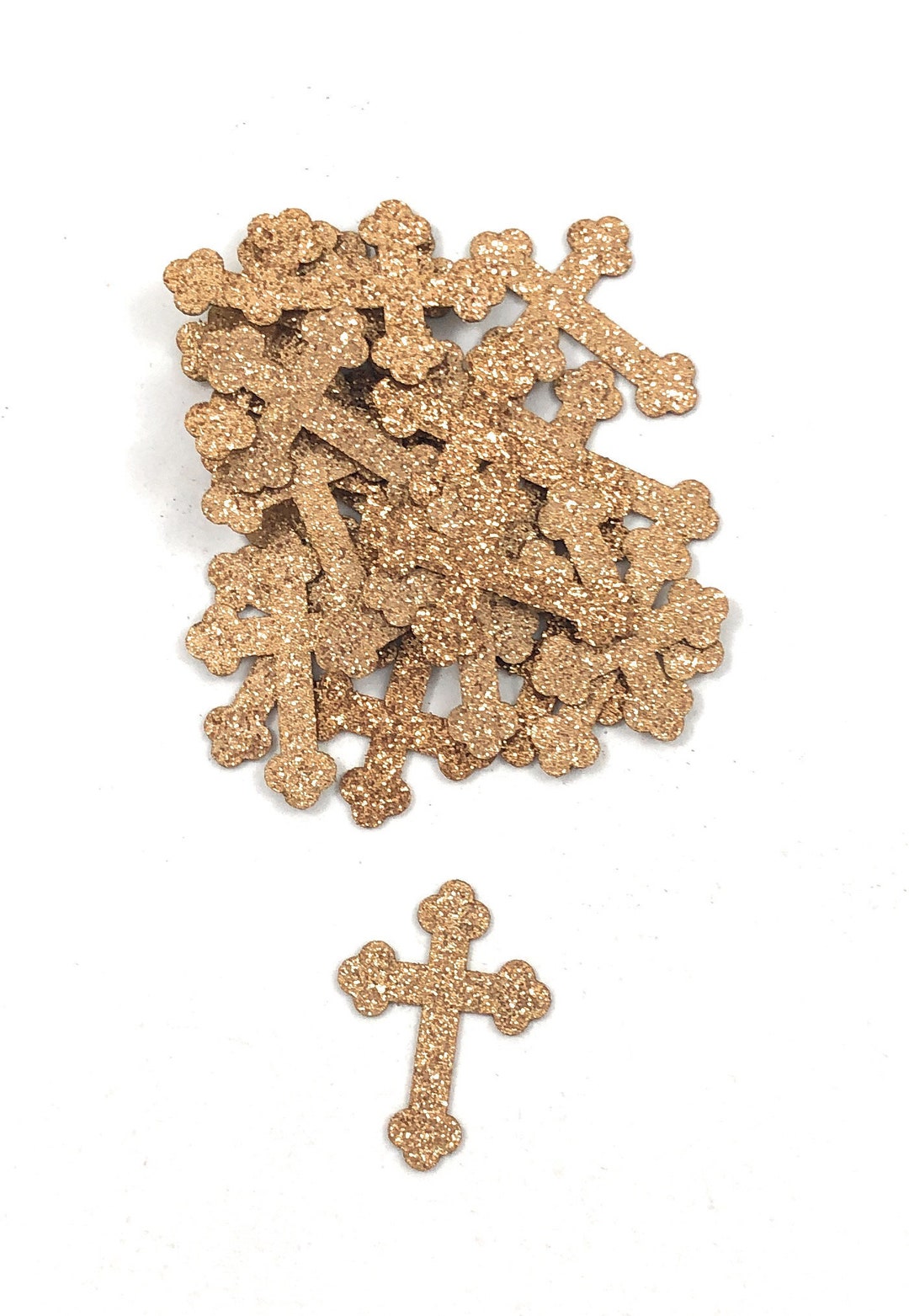 Cross Confetti Glitter Rose Gold - 100 Pieces - Baptism Table Scatter ...
