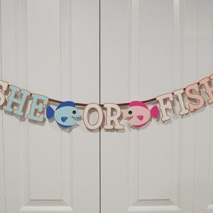 Fish HE or Fish SHE Gender Reveal Banner - Fishing Theme He or She ...
