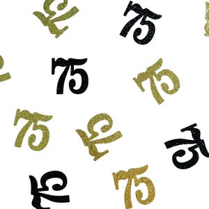 75th Birthday Confetti - 50 Pieces - 75th Birthday Party Supplies ...