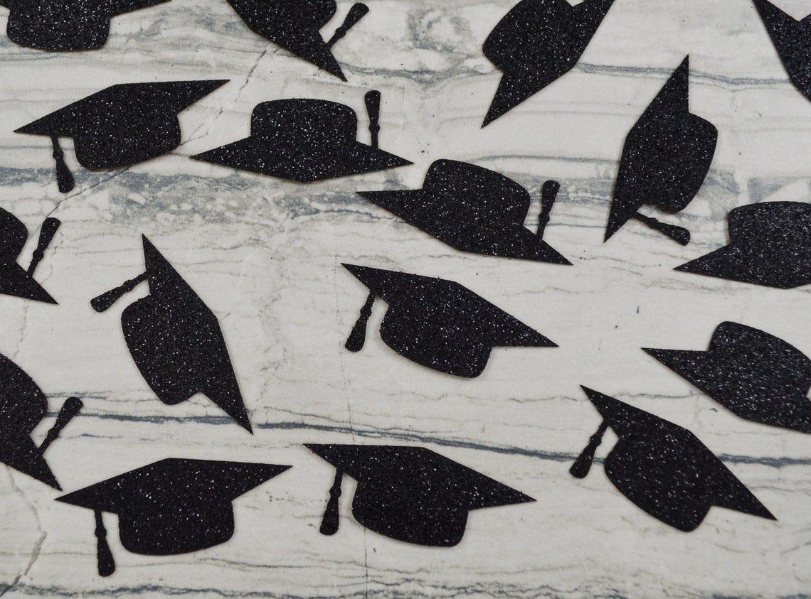 Graduation Confetti Black Glitter Graduation Caps Graduation - Etsy