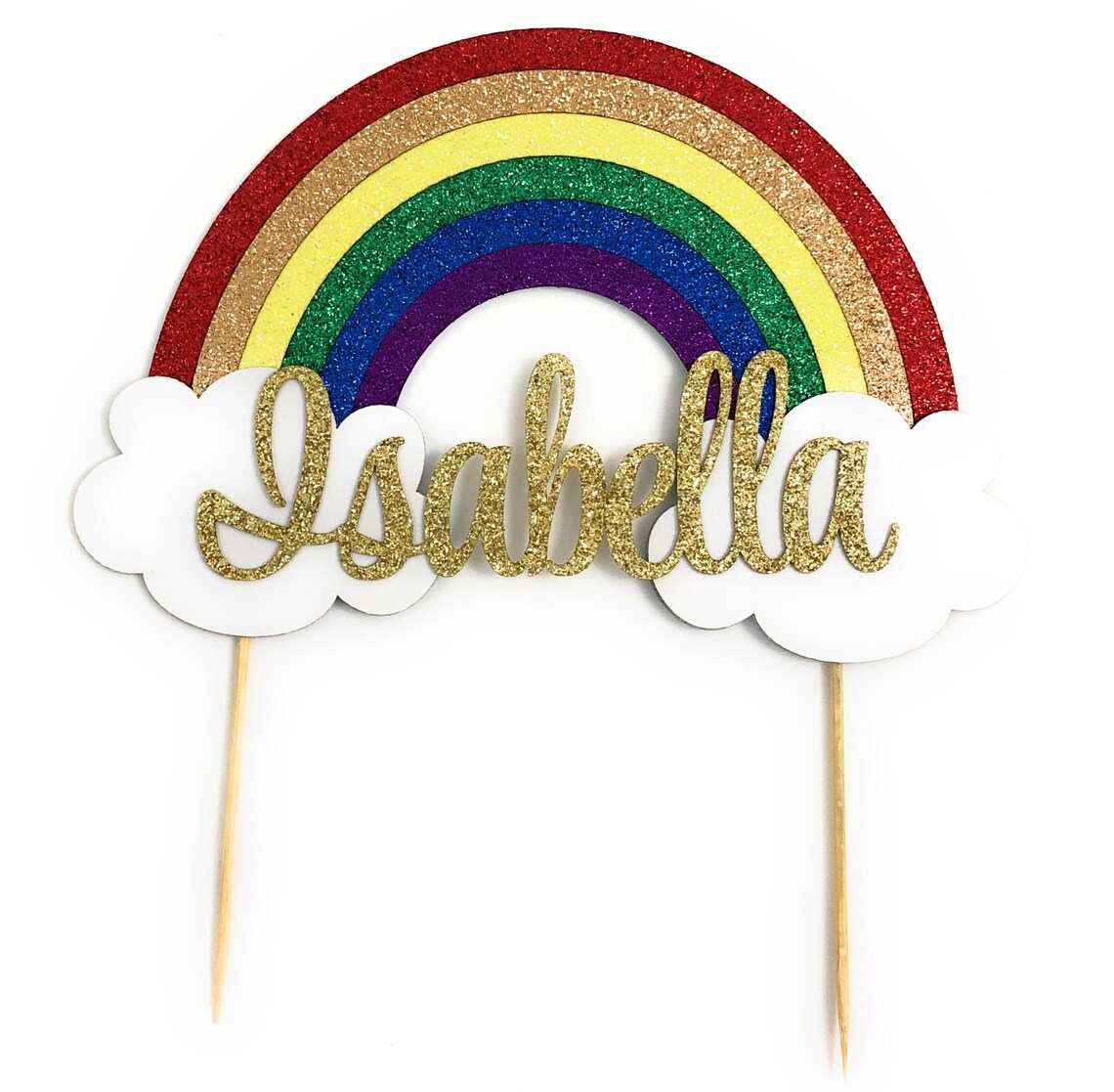 Rainbow Cake Topper Personalized Birthday Cake Topper - Etsy