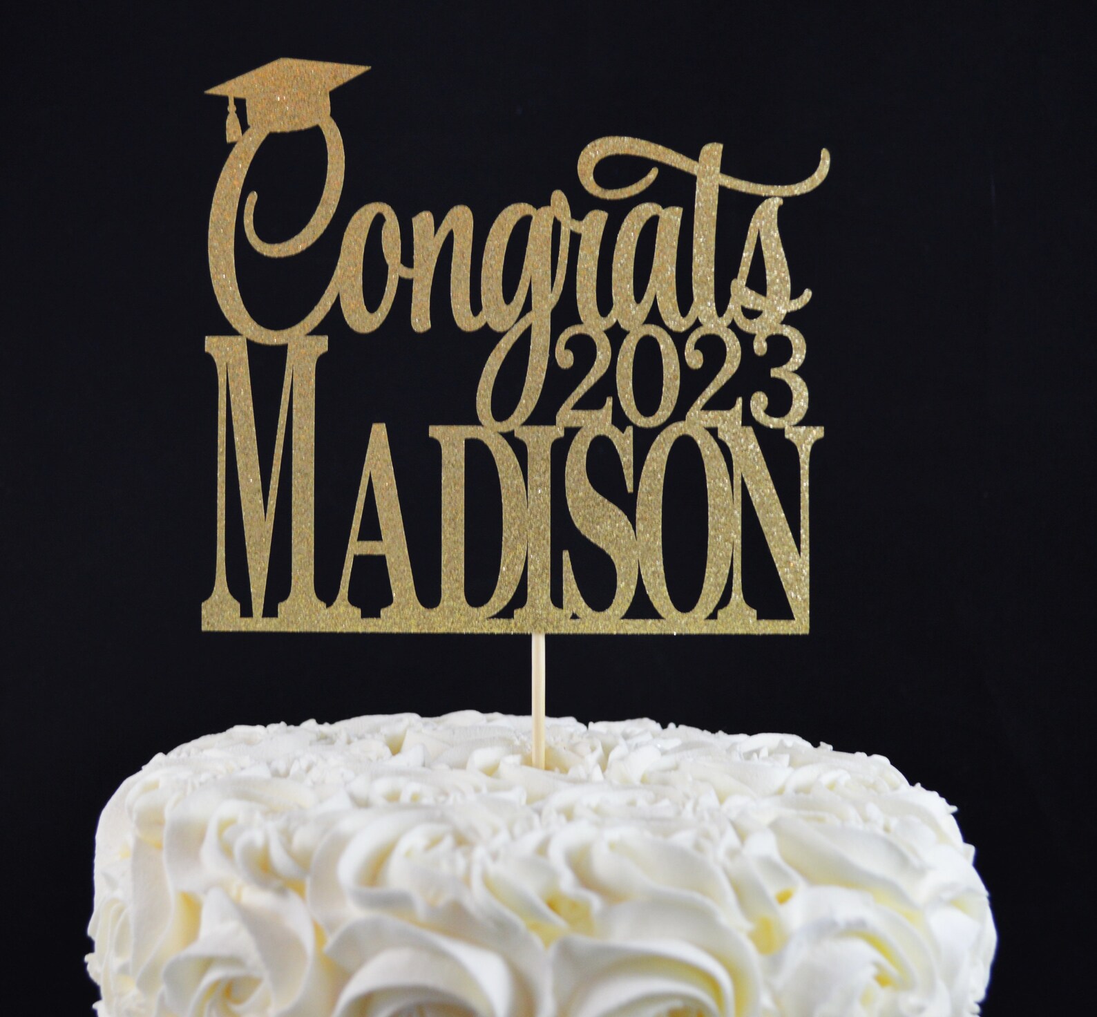 Graduation Cake Topper Personalized Congrats Glitter Cake - Etsy
