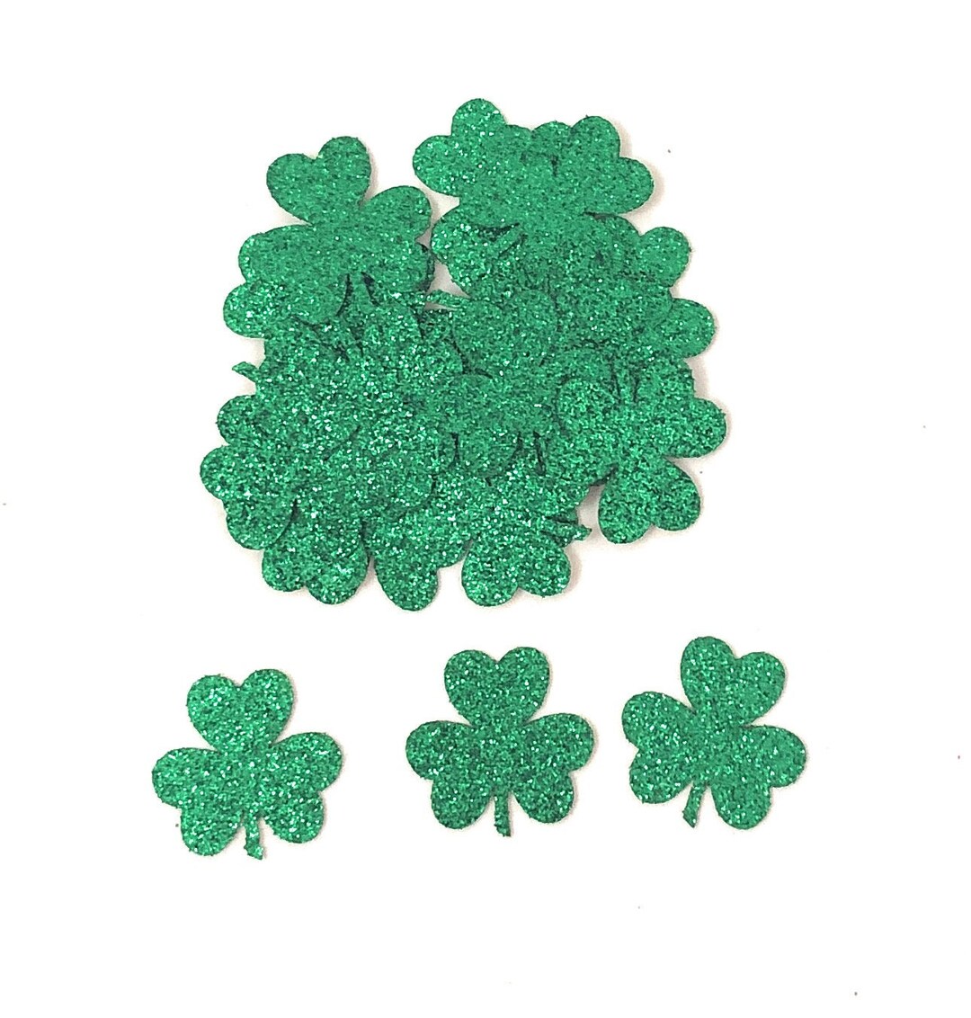 Shamrock Confetti in Green Glitter, St Patricks Day Decor, Irish Theme ...