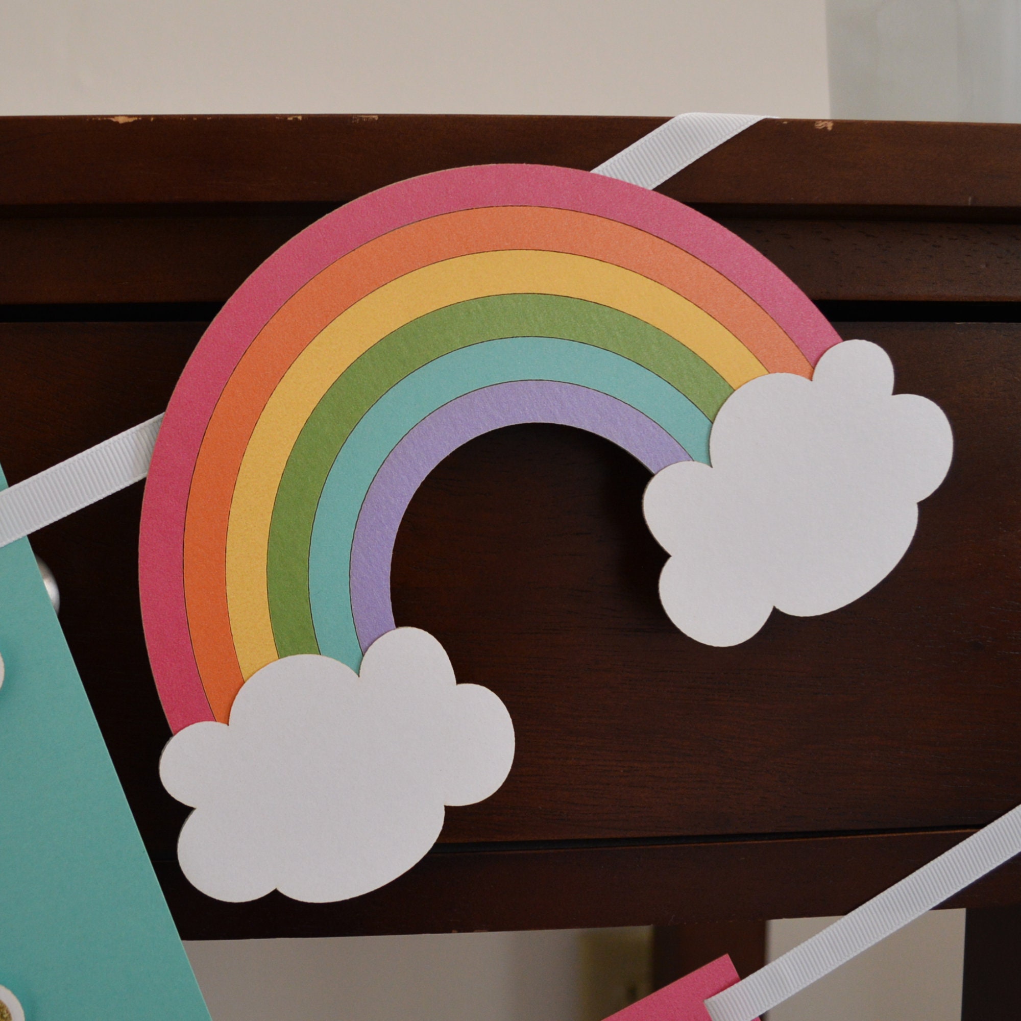 Rainbow Happy Birthday Banner - Rainbow Theme - Birthday Party Banner ...
